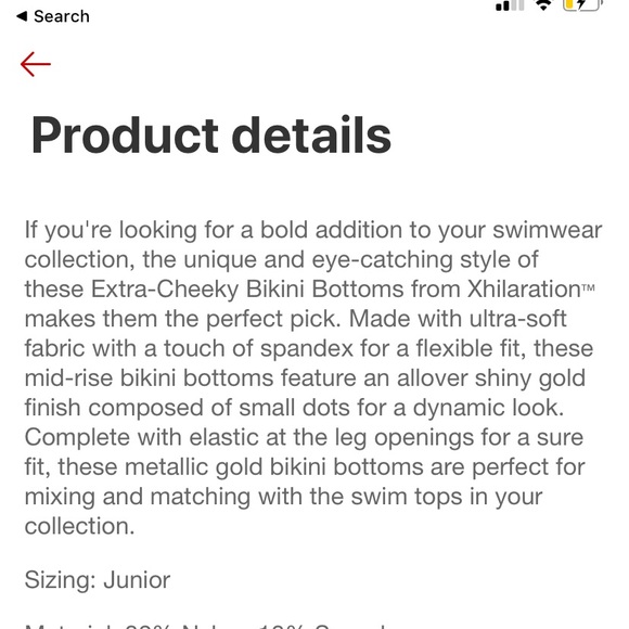 Xhilaration | Swim | Metallic Gold Extra Cheeky Bikini Bottoms Bq9 ...
